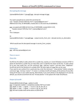Basics Of GnuPG Gpg Command In Linux PDF
