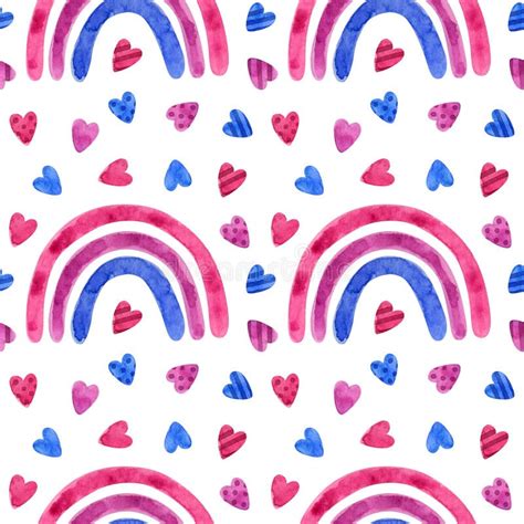 Bisexual Pride Seamless Pattern Lgbt Art Rainbow Clipart For Bisex Stickers Posters Cards