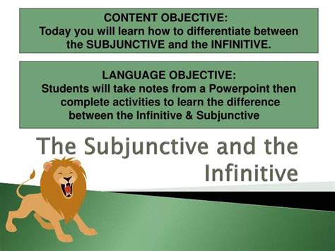 Ppt The Subjunctive And The Infinitive Powerpoint Presentation Free