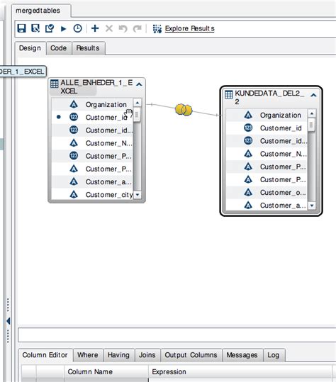 Sql Sas Va Merge Two Tables Using Gui Stack Overflow