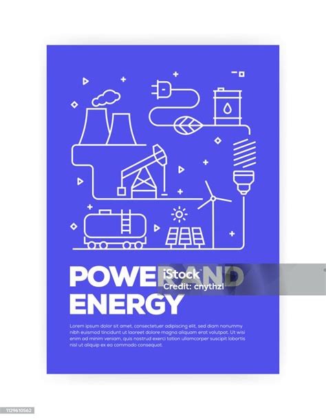 전력 및 에너지 개념 선 스타일 디자인 연례 보고서 전단지 팜플렛에 대 한 커버 인포그래픽에 대한 스톡 벡터 아트 및 기타 이미지 인포그래픽 태양 에너지 태양전지판