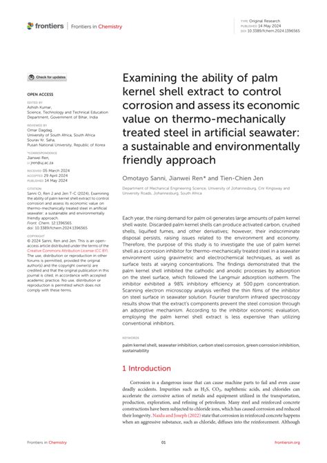 Pdf Examining The Ability Of Palm Kernel Shell Extract To Control