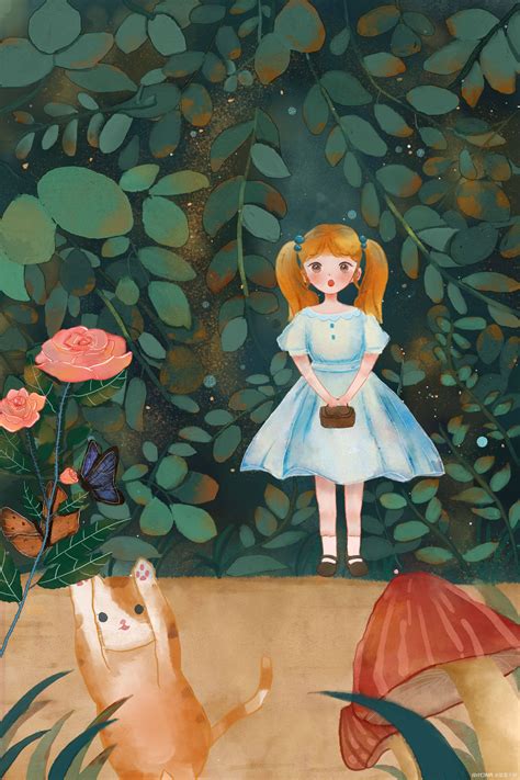 水彩画的女孩子风格插画设计作品 设计人才灵活用工 设计dna