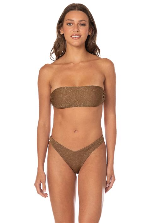 Reversible Metallic Bandeau Bikini Top Everything But Water