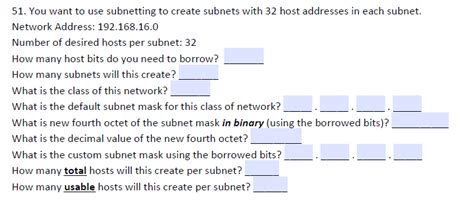 Solved You Want To Use Subnetting To Create Subnets With Chegg
