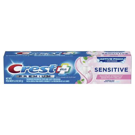 Crest Premium Plus Sensitive Toothpaste Soothing Mint Flavor 52 Oz