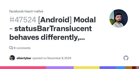 [android] Modal Statusbartranslucent Behaves Differently Modal Content Is Pushed Up When