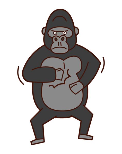 고릴라 일러스트레이션 무료 일러스트 소재집 Kukukeke