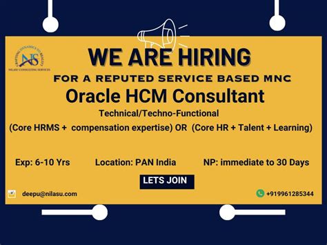 Deepu Thomas On Linkedin Hiring Hiringurgently Hiringalerts Hiringnow Oraclejobs Oraclehcm