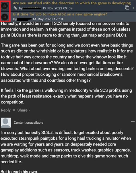 After Blogs Get Backlash On Game Development Scs Locks Forum Threads That Discuss Flaws Of Ats