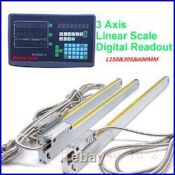 3Axis Digital Readout Encoder 5µm Linear Scale 150 300 600MM CNC Milling Machine Axis Digital