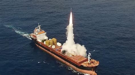 Long Range Missile That Can Fit In Shipping Container Test Fired At Sea By Israeli Contractor