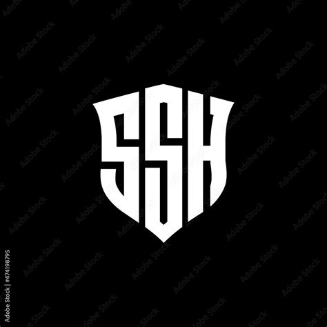 Ssh Letter Logo Design With Black Background In Illustrator Vector Logo Modern Alphabet Font