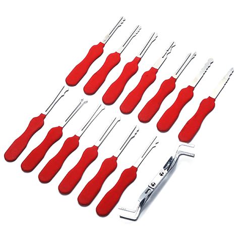 13 Pieces Double Sided Wafer Lock Pick Rake Set Locksmith Pick Tools