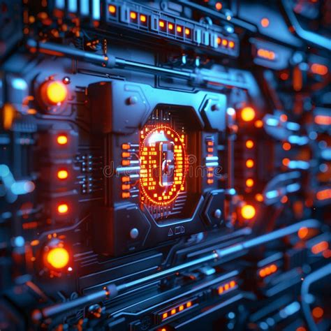 Cybersecurity Concept With Glowing Padlock On Circuit Board Stock Illustration Illustration Of