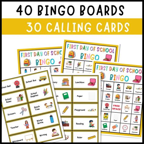 First Day Of School Bingo Games Fun No Prep Vocabulary Back To School