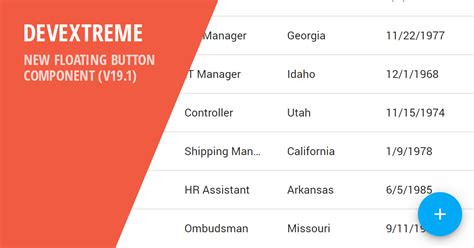Devextreme Floating Action Button V191