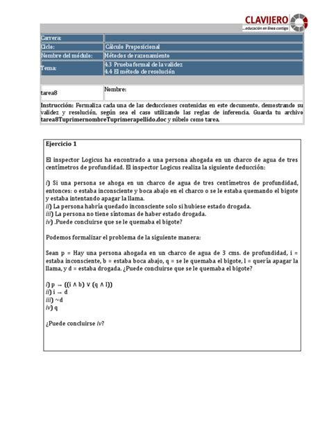 Pruebas Formales De Validez Lógica Pdf Lógica Razonamiento