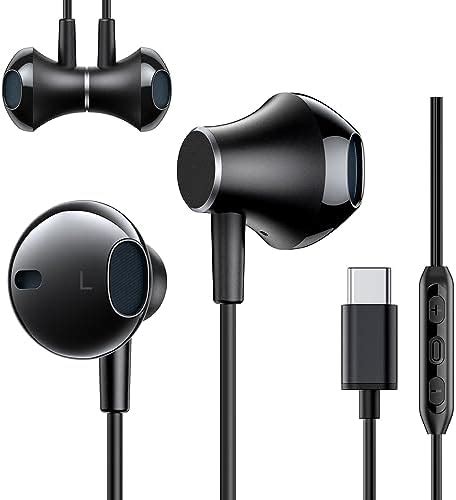 Amazon Com Usb C Headphone Cooya Type C Earphones Wired Earbuds Magnetic Bass Noise Canceling