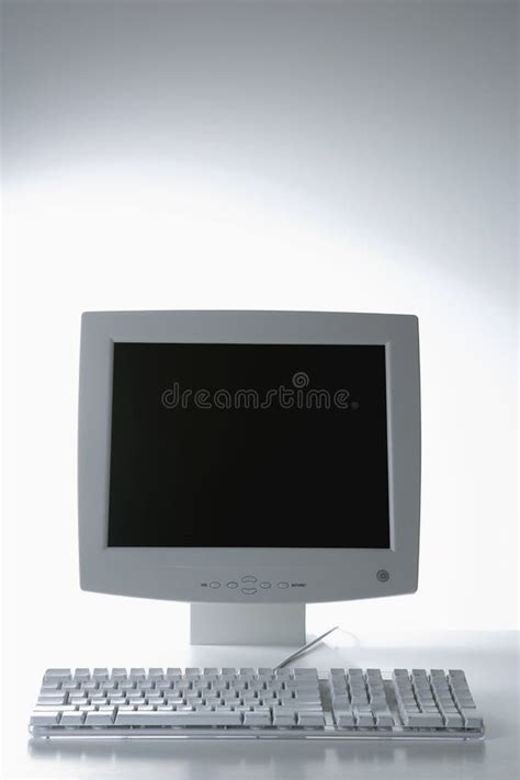 White Keyboard And Monitor Stock Image Image Of Ideas 12976801