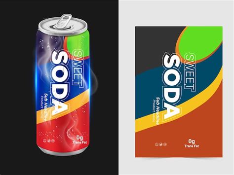 Drink Label Design Frisdrank Label Design Soda Kan Label Vector Energie
