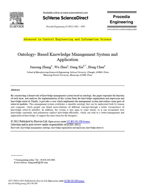 Ontology Based Knowledge Management System And Ap Pdf Ontology