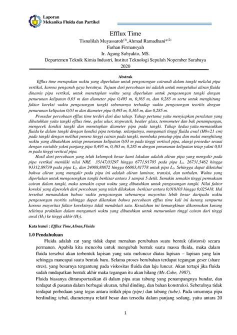 Efflux Time Conversion Chart