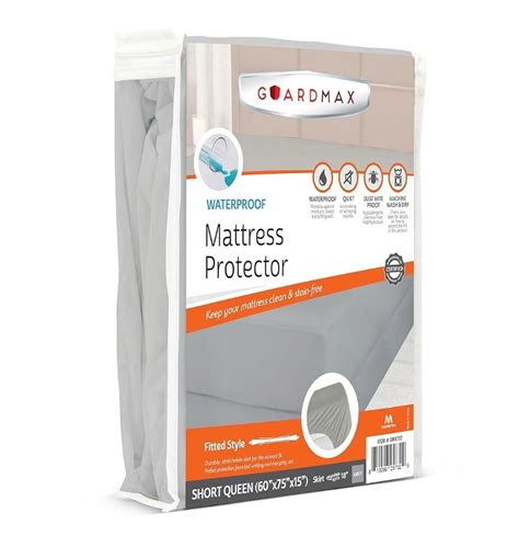 Guardmax 가드맥스 빈대방지 그레이 쇼트 퀸 매트리스 프로텍터 프리미엄 방수 및 저자극성 커버 배뇨 티몬
