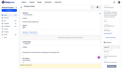 Clickup Shared Inbox Integration Helpwise Product Updates
