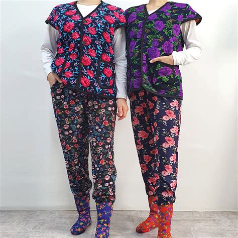 칩앤칩 [촌캉스세트] 꽃무늬 할미룩 김장조끼 몸빼바지 세트