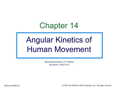 Lecture Notes Lecture Basic Biomechanics Chapter Chapter Angular Kinetics Of Human