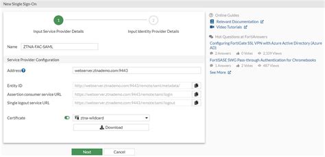 Ztna Application Gateway With Saml And Mfa Using Fortiauthenticator Example Fortigate