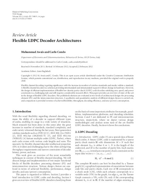 Pdf Flexible Ldpc Decoder Architectures