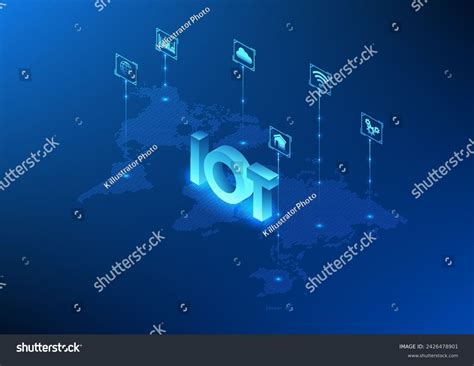 Internet Things Technology Iot Technology Above Stock Vector Royalty Free 2426478901