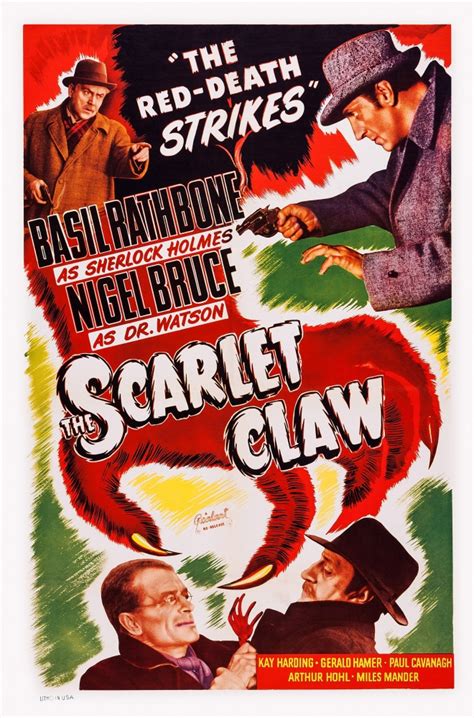 The Scarlet Claw Us Re Release Poster Art Top From Left Nigel Bruce Basil Rathbone Bottom From