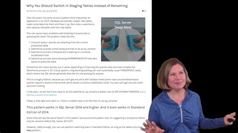 why you should switch in staging tables instead of renaming dear sql dba episode 26 youtube