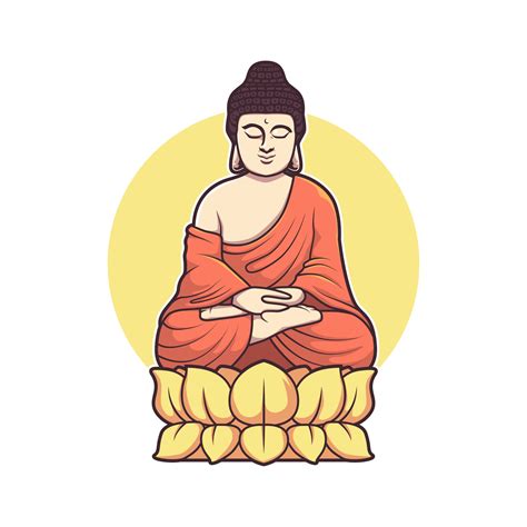Buddha Cartoon Illustration Vector Design 8601887 Vector Art At Vecteezy
