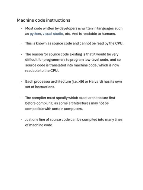 Machine Code Instructions Pdf