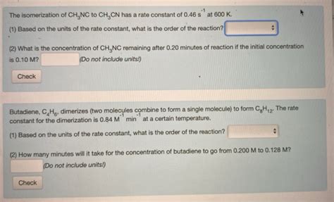 Solved Use The Experimental Data Below To Determine The Rate