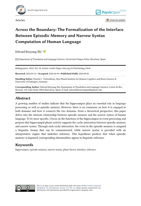 Pdf Across The Boundary The Formalization Of The Interface Between