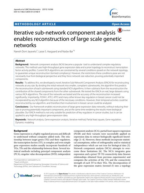 Pdf Iterative Sub Network Component Analysis Enables Reconstruction