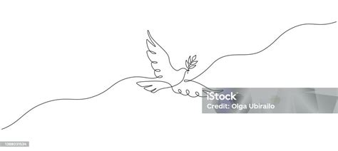 올리브 가지와 비둘기의 하나의 연속 라인 그리기 단순 선형 스타일로 평화와 자유의 새 기호 국가 노동 운동 아이콘에 대한 개념 편집 가능한 스트로크 낙서 벡터 일러스트레이션