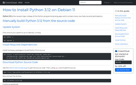 Crowncloud Wiki How To Install Python 3 12 On Debian 11