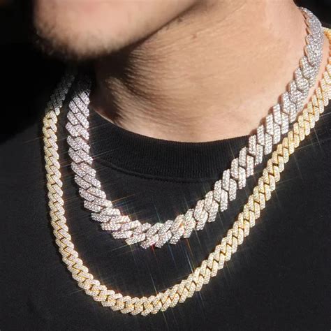 Hip Hop Jewelry Rapper Bezel Set Moissanite Bracelet And Necklace Set