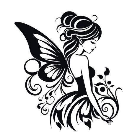 Premium Photo A Black And White Drawing Of A Woman With A Butterfly Generative Ai