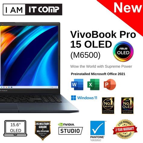ASUS Vivobook Pro 15 OLED (M6500Q) R7 5800H/16GB/512GB SSD/15.6” 2.8K ...