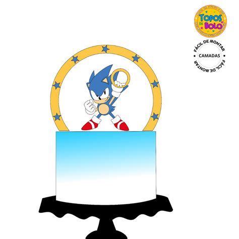 Arquivos De Corte Topo De Bolo Sonic Arco Elo7