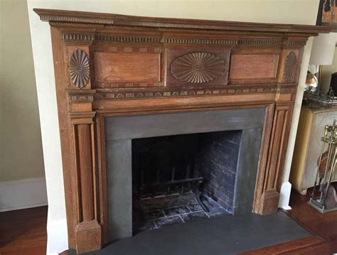 Early 1800s Federal Mantel With Sunburst Motif Federal Style Mantel