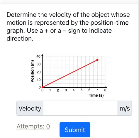 solved determine the velocity of the object whose motion is