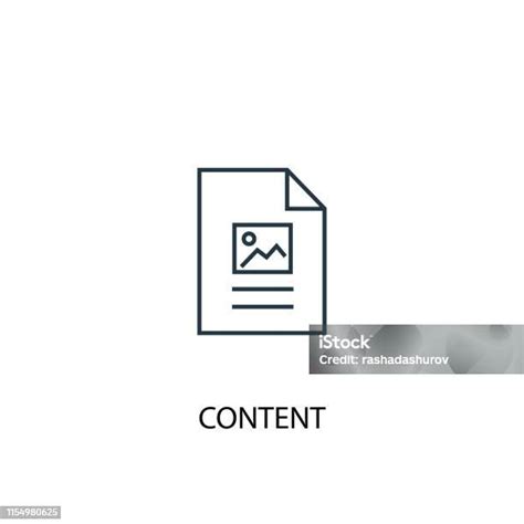 콘텐츠 개념 선 아이콘입니다 간단한 요소 그림입니다 콘텐츠 개념 개요 기호 디자인입니다 웹 및 모바일 Ui Ux에 사용할 수 있습니다 개념에 대한 스톡 벡터 아트 및 기타